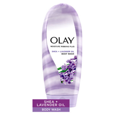 Olay Moisture Ribbons Plus Shea + Lavender Oil Body Wash, 18 fl oz