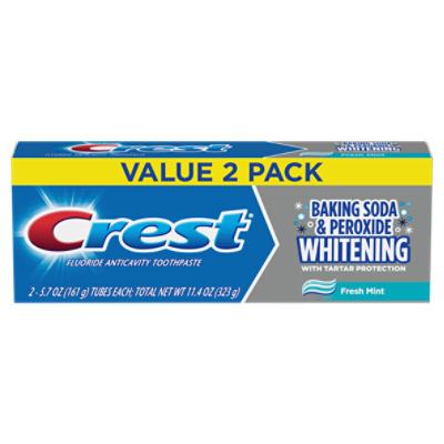 Crest Baking Soda & Peroxide Whitening Fresh Mint Toothpaste Value Pack ...