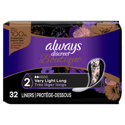 Always Discreet Boutique Incontinence Liners, Very Light Absorbency ...