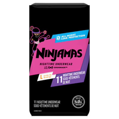Ninjamas Nighttime Underwear Jumbo Pack, Size L, 11 count