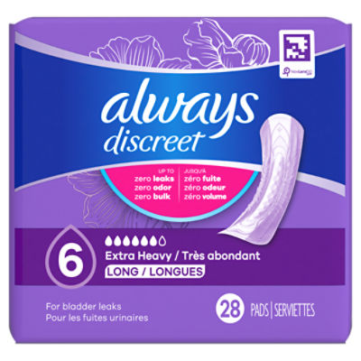 always Discreet Extra Heavy Long, Incontinence Pads