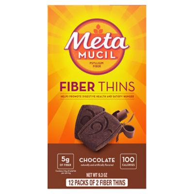 Metamucil Fiber Thins, Psyllium Husk Fiber Supplement, Digestive Health ...