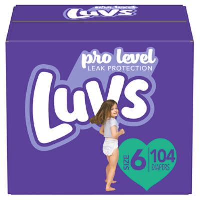 Luvs Pro Level Leak Protection Diapers Size 6 104 Count - The Fresh Grocer