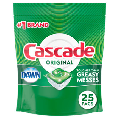 Cascade Original Fresh Scent Dishwasher Detergent Actionpacs, 25 count ...