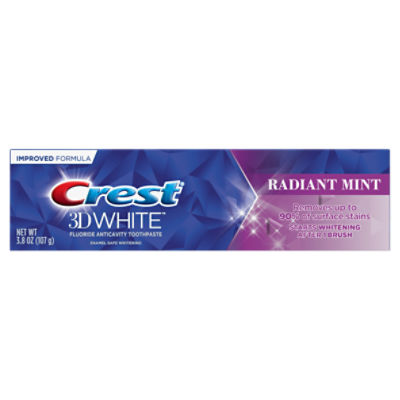 Crest 3D White Radiant Mint, Teeth Whitening Toothpaste, 3.8 oz - ShopRite