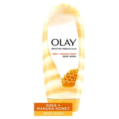 Olay Moisture Ribbons Plus Shea + Notes of Manuka Honey Body Wash, 18 fl oz