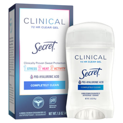 Secret Clinical+ Strength Completely Clean 48 Hr Clear Gel ...