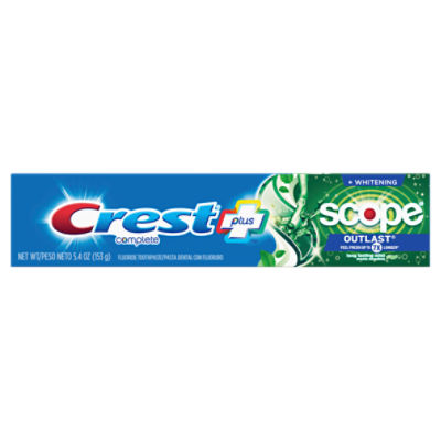 Crest Complete Plus Scope Outlast + Whitening Long Lasting Mint ...