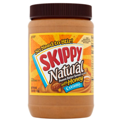 Skippy Natural Creamy Peanut Butter Spread with Honey, 40 oz - ShopRite