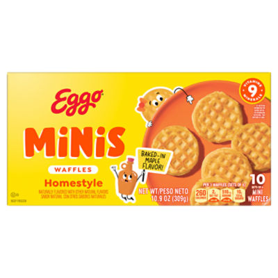 Eggo Homestyle with Maple Flavor Frozen Mini Waffles, 10.9 oz, 40 Count