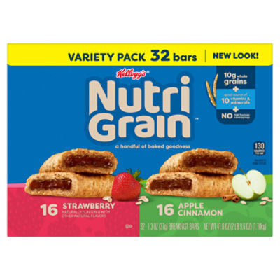 Nutri-Grain Variety Pack Soft Baked Breakfast Bars, 41.6 oz, 32 Count