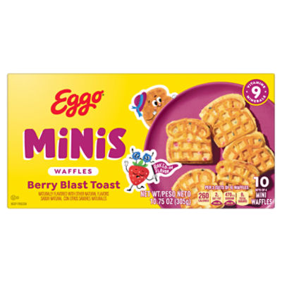 Eggo Minis Mixed Berry Toast Frozen Mini Waffles, 10.75 oz, 40 Count