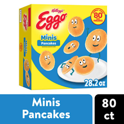 Eggo Minis Original Frozen Pancake Bites, Frozen Breakfast, 80Ct Box ...