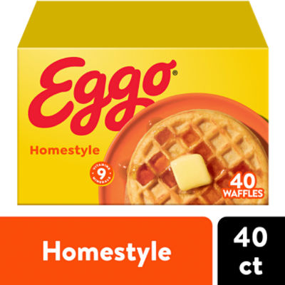 Eggo Homestyle Frozen Waffles, Frozen Breakfast, 40Ct Box - ShopRite