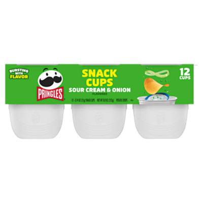 Pringles Lunch Snacks Sour Cream and Onion, Potato Crisps Chips