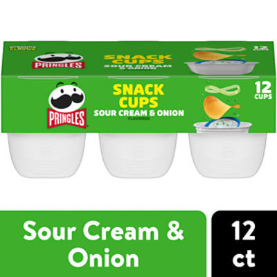 Pringles Sour Cream and Onion Potato Crisps Chips, 8.8 oz, 12 Count
