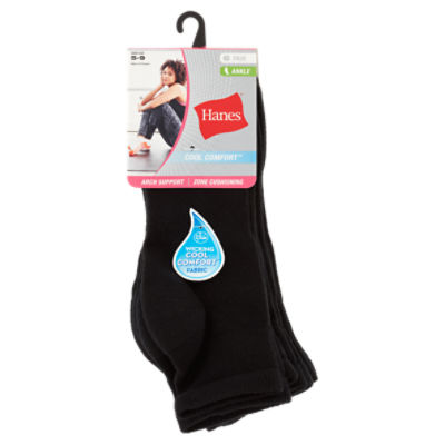 Hanes Women S Black Ankle Socks
