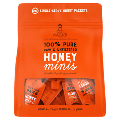 Nature Nate's 100% Pure Raw & Unfiltered Honey Minis Packets, 0.49 oz ...