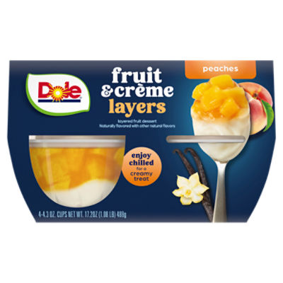 Dole Peaches & Crème Parfait, 4.3 oz, 4 count - ShopRite