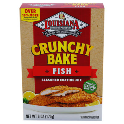 Louisiana Fish Fry Products Crunchy Bake Fish Seasoned Coating Mix, 6 ...