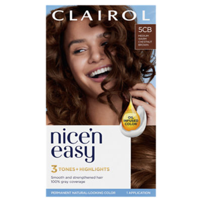 Clairol Nice'n Easy 5CB Medium Warm Chestnut Brown Permanent Haircolor ...