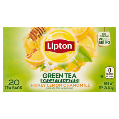 Lipton Decaffeinated Honey Lemon Chamomile Green Tea Bags, 20 count, 0.9 oz