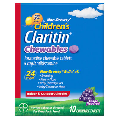 CLARITIN Childrens 24hr. Chewable 5mg. Grape 10ct. 36cs. - ShopRite