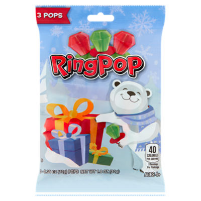 Ring Pop Candy, Ages 4+, 0.35 oz, 3 count