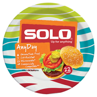 Solo Up for Anything Any Day 10 In Paper Plates, 22 count - The Fresh ...