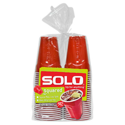 Solo Up for Anything Squared 18oz Plastic Cups, 50 count - The Fresh Grocer