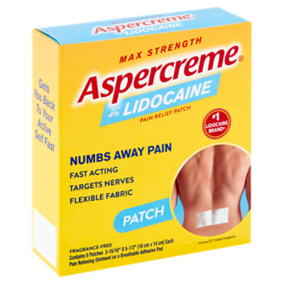 Aspercreme Max Strength with 4% Lidocaine Pain Relief Patch, 5 count - ShopRite