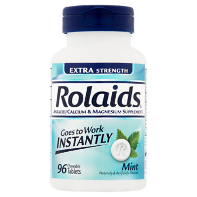 Rolaids Extra Strength Mint Antacid Chewable Tablets, 96 count