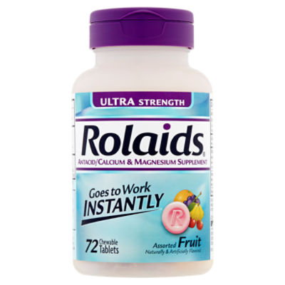 Rolaids Ultra Strength Assorted Fruit Antacid , Chewable Tablets