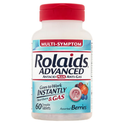 Rolaids Advanced Multi-Symptom Assorted Berries Antacid Plus Anti-Gas ...