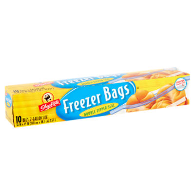 ShopRite Double Zipper Seal Freezer Bags, 2 Gallon Size, 10 count