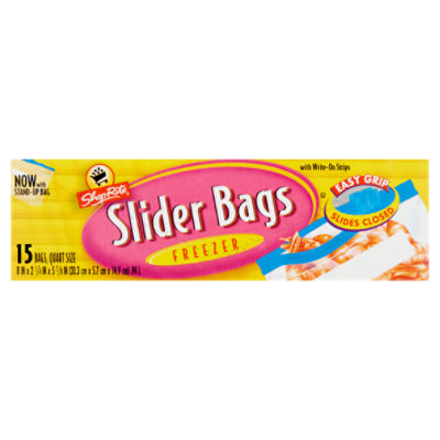 ShopRite Freezer Slider Bags, Quart Size, 15 count