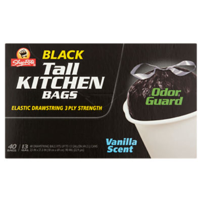 ShopRite Vanilla Scent 13 Gal Black Tall Kitchen Bags, 40 count
