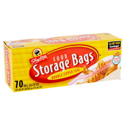 ShopRite Double Zipper Seal Food Storage Bags, Gallon Size, 70 count ...