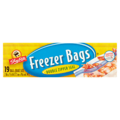 ShopRite Double Zipper Seal Freezer Bags, Quart Size, 19 count