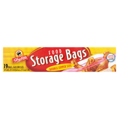 ShopRite Double Zipper Seal Food Storage Bags, Gallon Size, 19 count