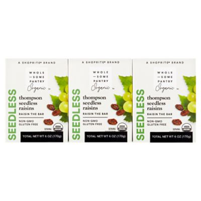 Wholesome Pantry Organic Thompson Seedless Raisins, 1 oz, 6 count - The ...