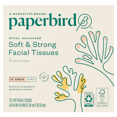 Paperbird Facial Tissues White Unscented Soft & Strong