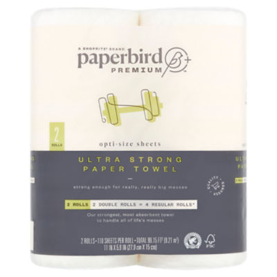 Paperbird Premium Ultra Strong Paper Towel, 110 sheets per roll, 2 ...