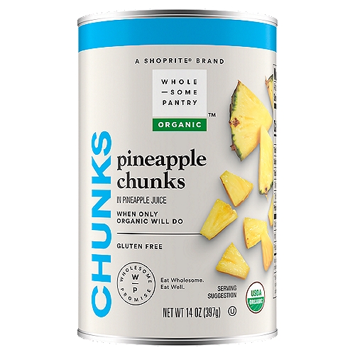 Wholesome Pantry Organic Pineapple Chunks in Pineapple Juice, 14 oz Wholesome Pantry Organic Pineapple Chunks in Pineapple Juice, 14 oz