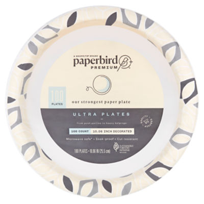 Paperbird Premium 10.06 Inch Decorated Ultra Plates, 100 count - ShopRite