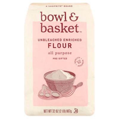Bowl & Basket Pre-Sifted Unbleached Enriched All Purpose Flour, 32 oz ...