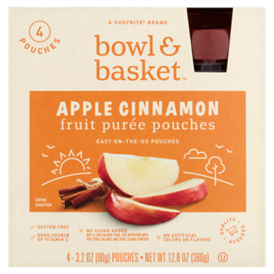 Bowl & Basket Apple Cinnamon Fruit Purée Pouches, 3.2 oz, 4 count ...