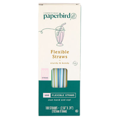 Paperbird Flexible Straws, 100 count - Fairway