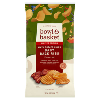 Bowl & Basket Baby Back Ribs Flavored, Wavy Potato Chips
