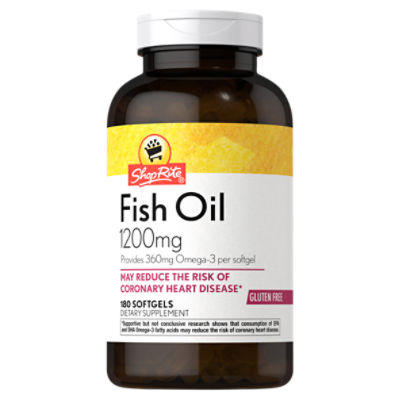 ShopRite Fish Oil Dietary Supplement, 1200mg, 180 count - ShopRite